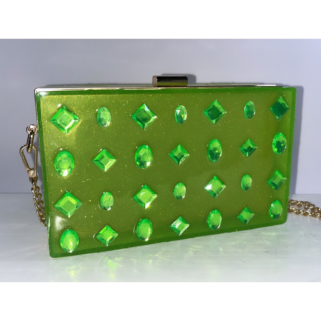 Clear Jewel Embedded Crossbody Stadium Bag green - Etsy