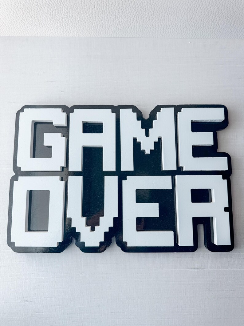 Game Over Sign - Game Room Decor - Retro Gaming Sign - Father's Day ...