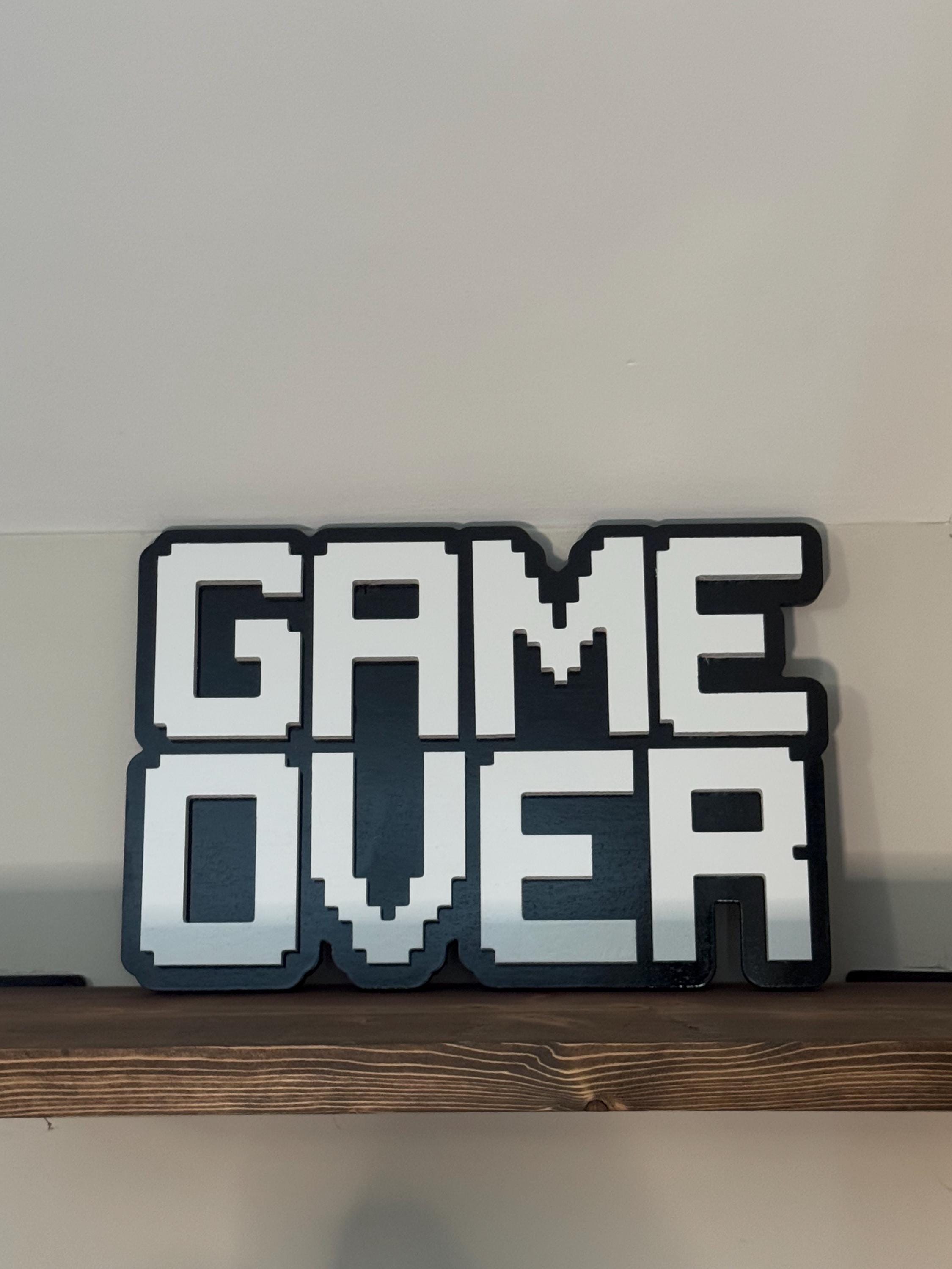 Game Over Sign - Game Room Decor - Retro Gaming Sign - Father's Day ...