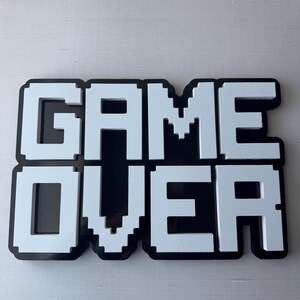 Game Over Sign Game Room Decor Retro Gaming Sign Man Cave Decor Home ...