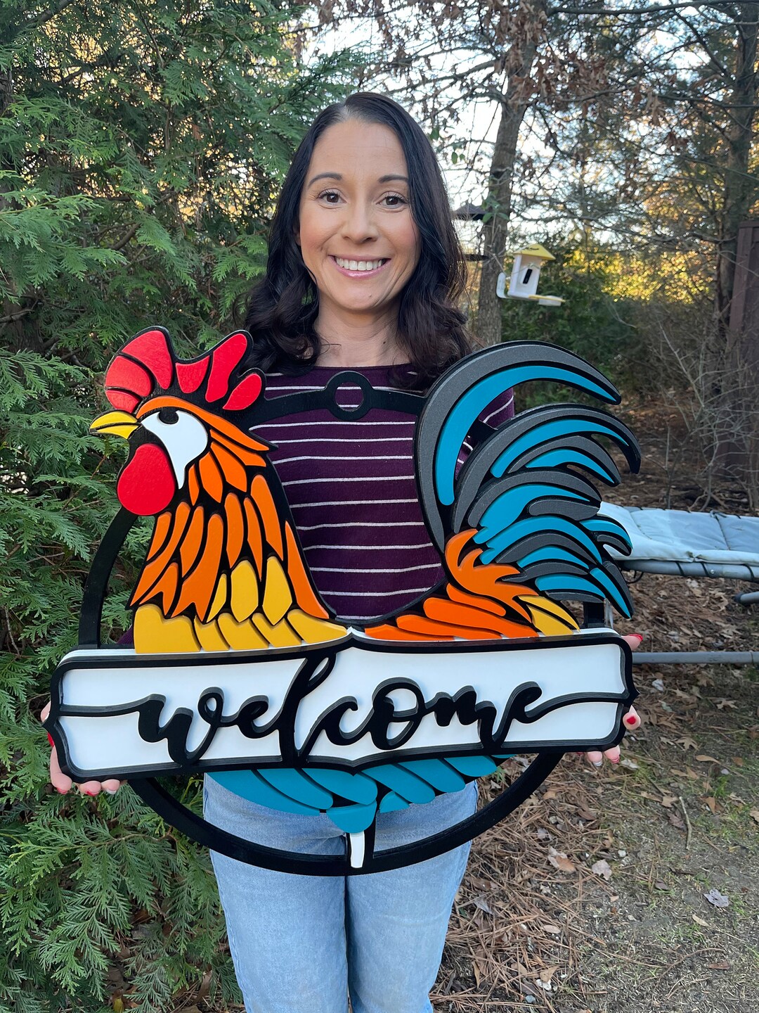 Chicken Door Sign Rooster Welcome Sign Gift for Chicken Lover - Etsy