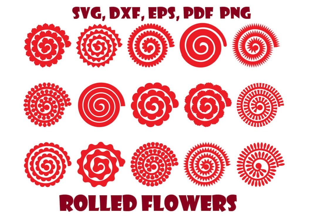 15 Rolled Flowers SVG, Instant Download - Etsy