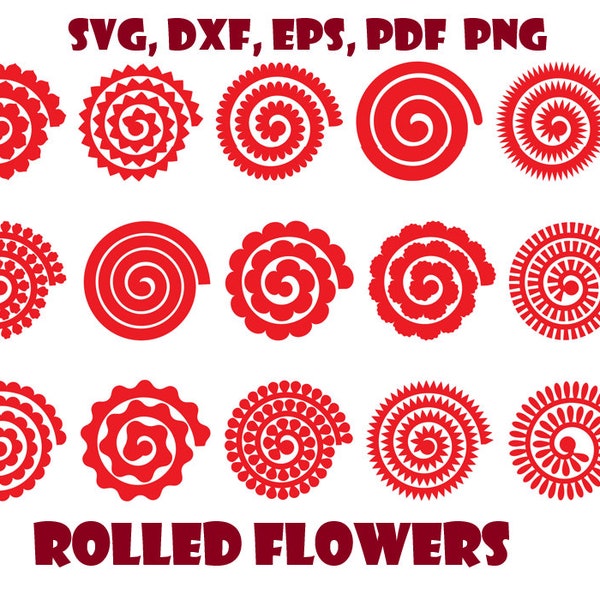 Rolled Flower Svg - Etsy