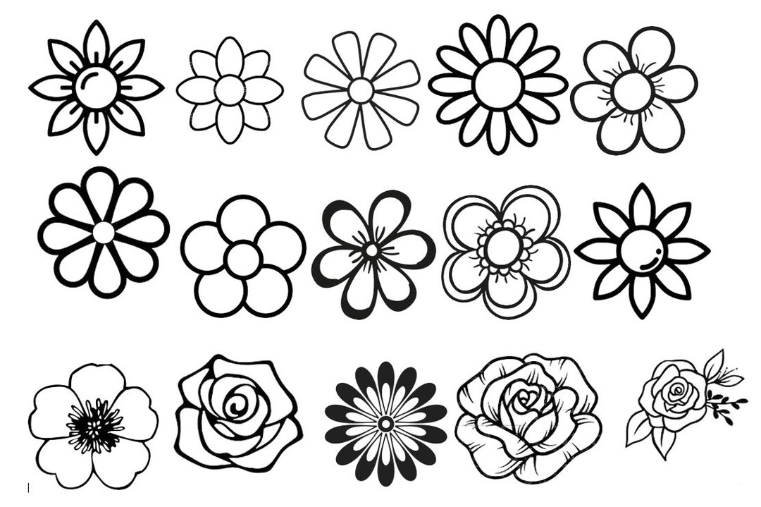 15 Flower SVG, Instant Download - Etsy