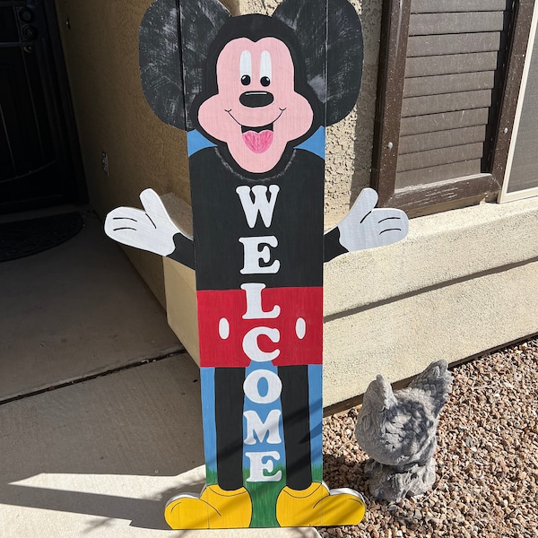 Mickey Mouse Outdoor Welcome Sign - Etsy
