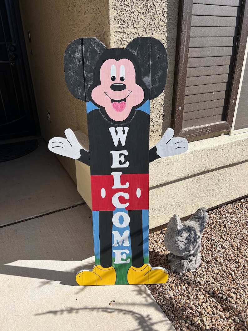 Mickey Mouse Welcome Sign - Etsy