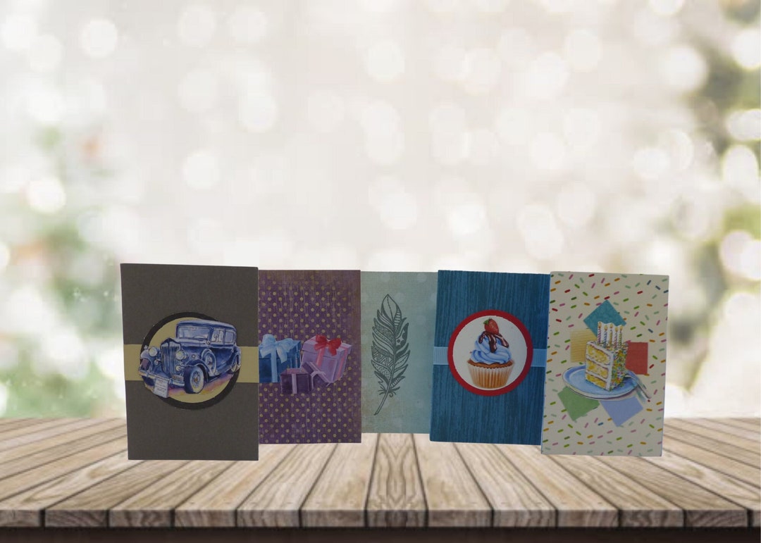 Mini Cards Assortment, Set of 5. Size 4x2.6 Inch. Not Suitable for US ...