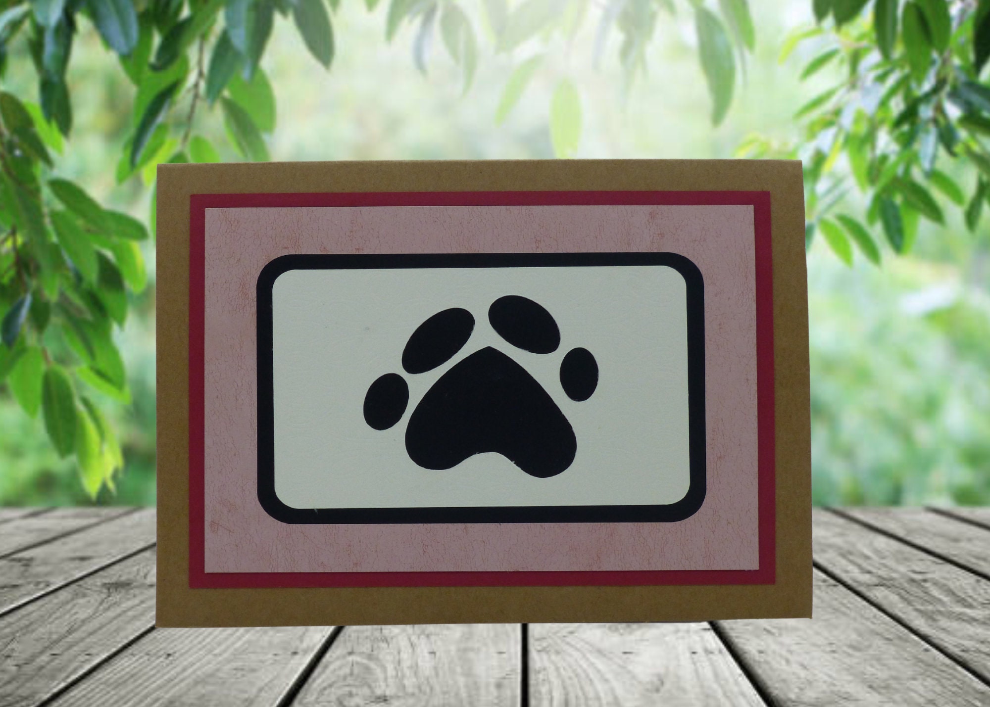 Paw Print Card - Etsy