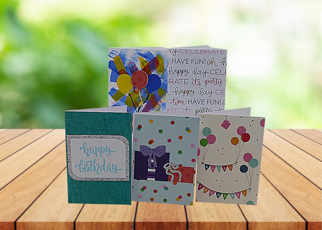 Mini Cards Assortment, Set of 5. Size 4x2.6 Inch. Not Suitable for US ...