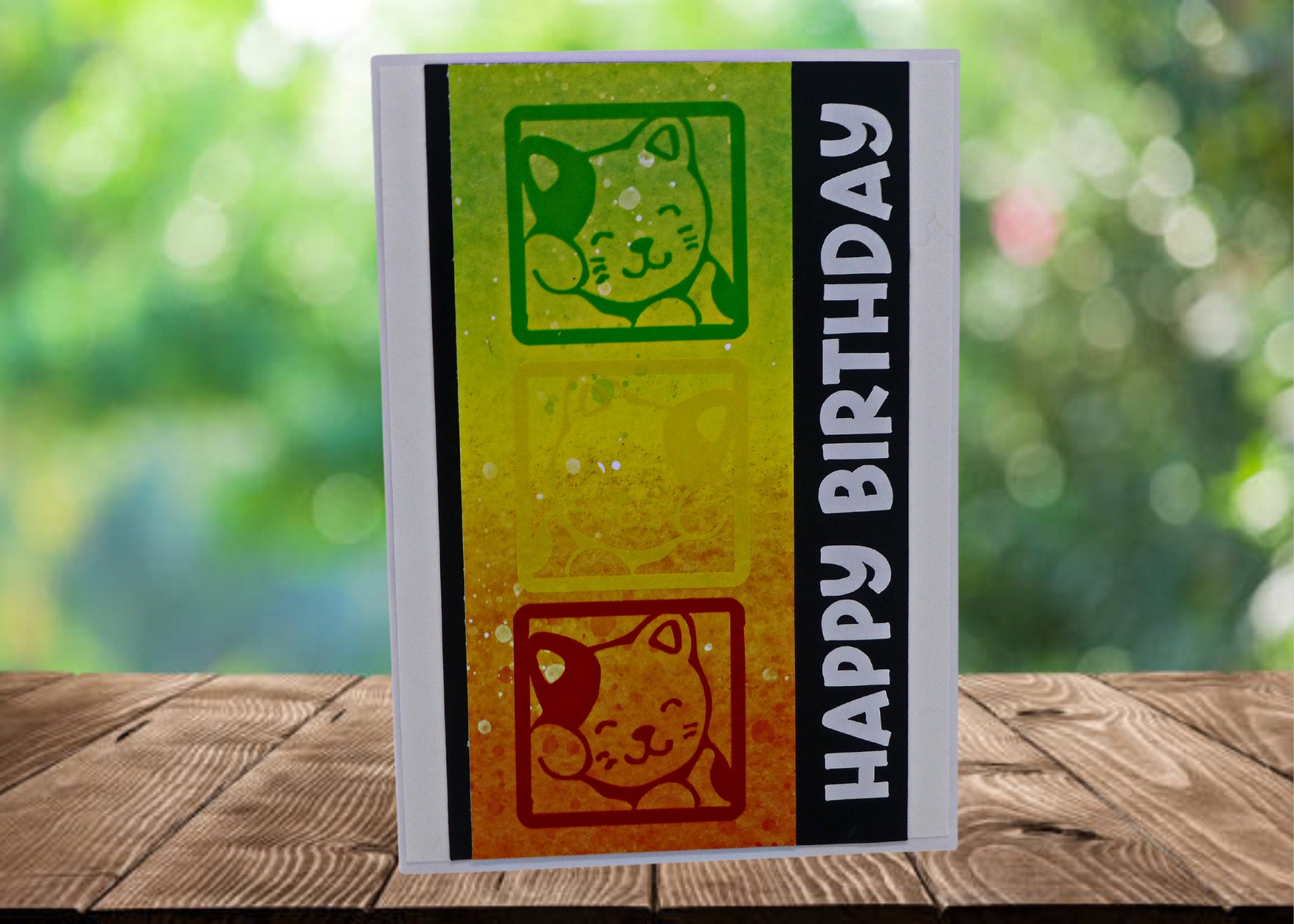 Cat Frame Happy Birthday Card - Etsy