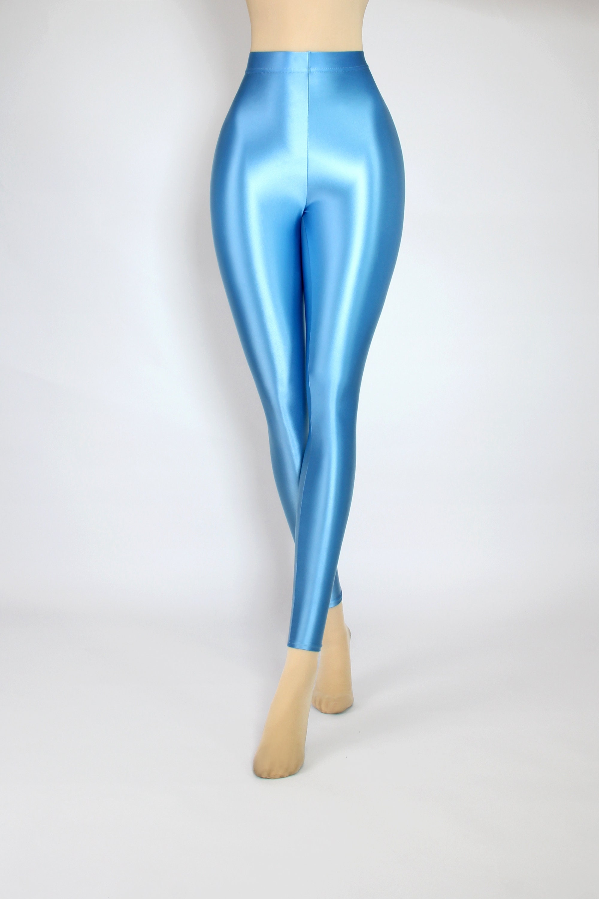 LEOHEX Shiny Metallic Sexy Satin Leggings XS to 3XL Sizes Available ...