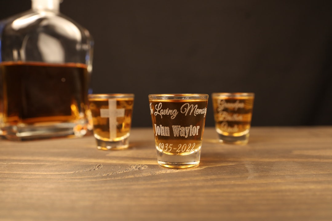Personalized Memorial Tribute Shot Glass Pack (4 Glasses) - Etsy