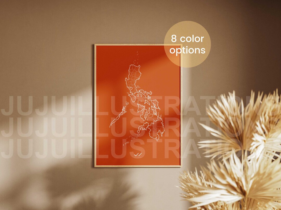Philippines Map, Philippines Print, Philippines Poster, Philippines Art ...