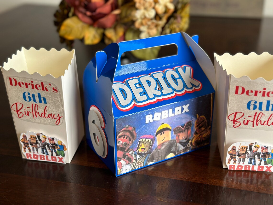 Roblox Party Favor Boxes - Roblox Gable Boxes - Birthday Party Favors ...