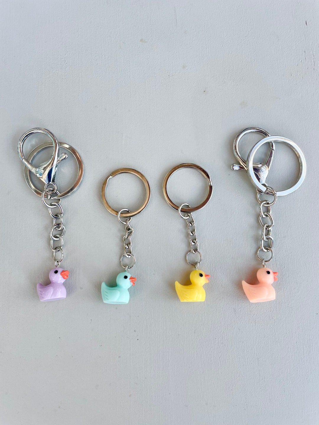 Cute Hook a Duck Keyrings - Peach, Blue, Purple, White, Yellow ...