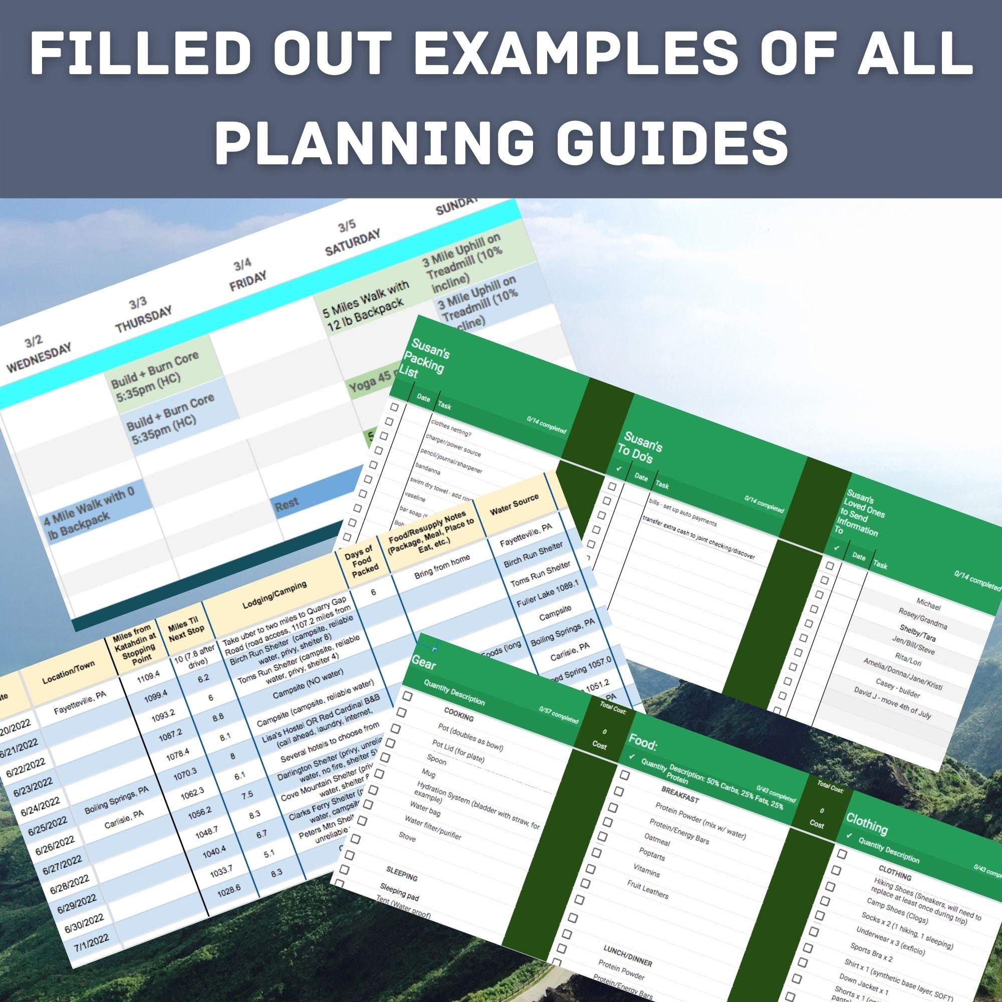 Ultimate Hike Planner Bundle: Preparation Timeline, Research Guides ...