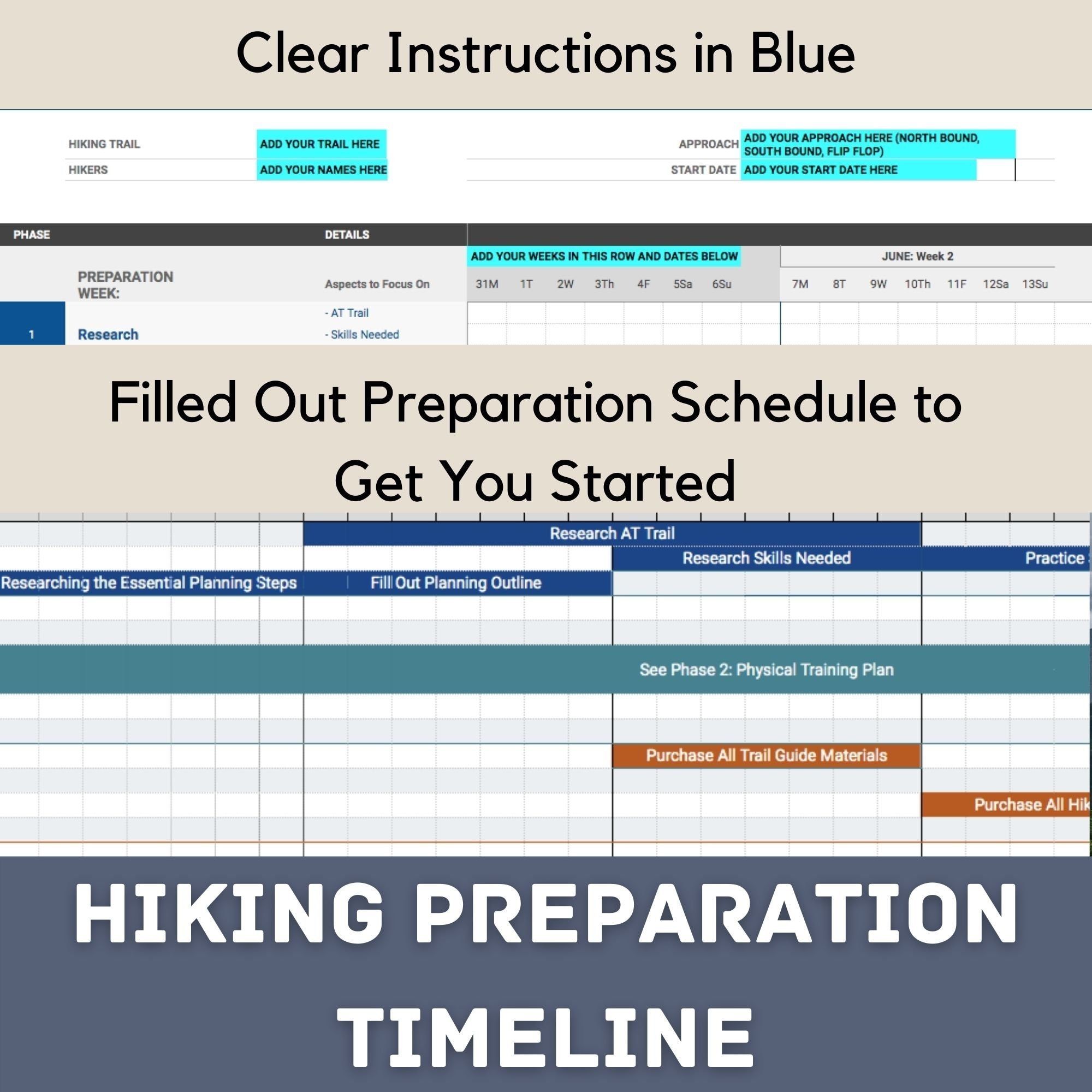 Ultimate Hike Planner Bundle: Preparation Timeline, Research Guides ...