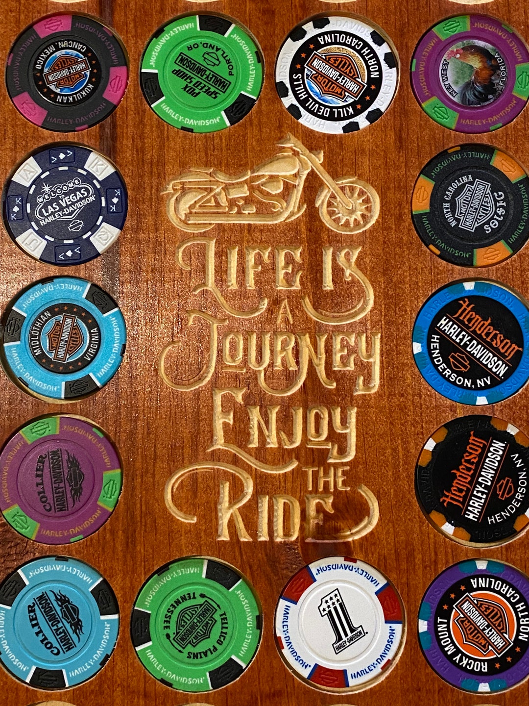 CUSTOM Wood Display Board 30 Magnetic Spots Hold HD Dealership Poker ...