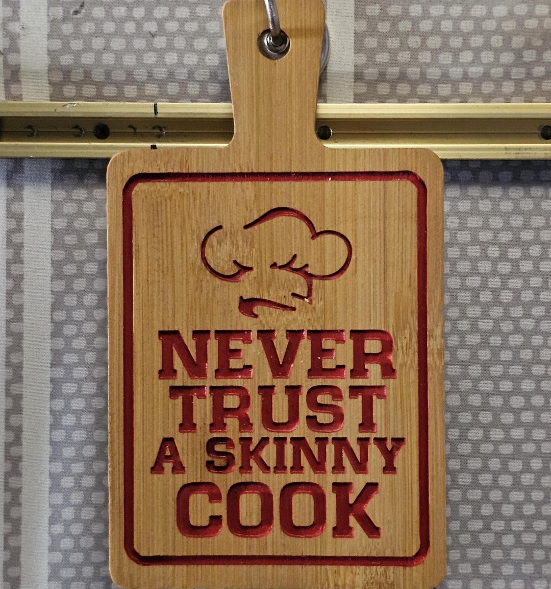 Never Trust A Skinny Cook - Wood Carved Funny Sign Mom Gift Home ...