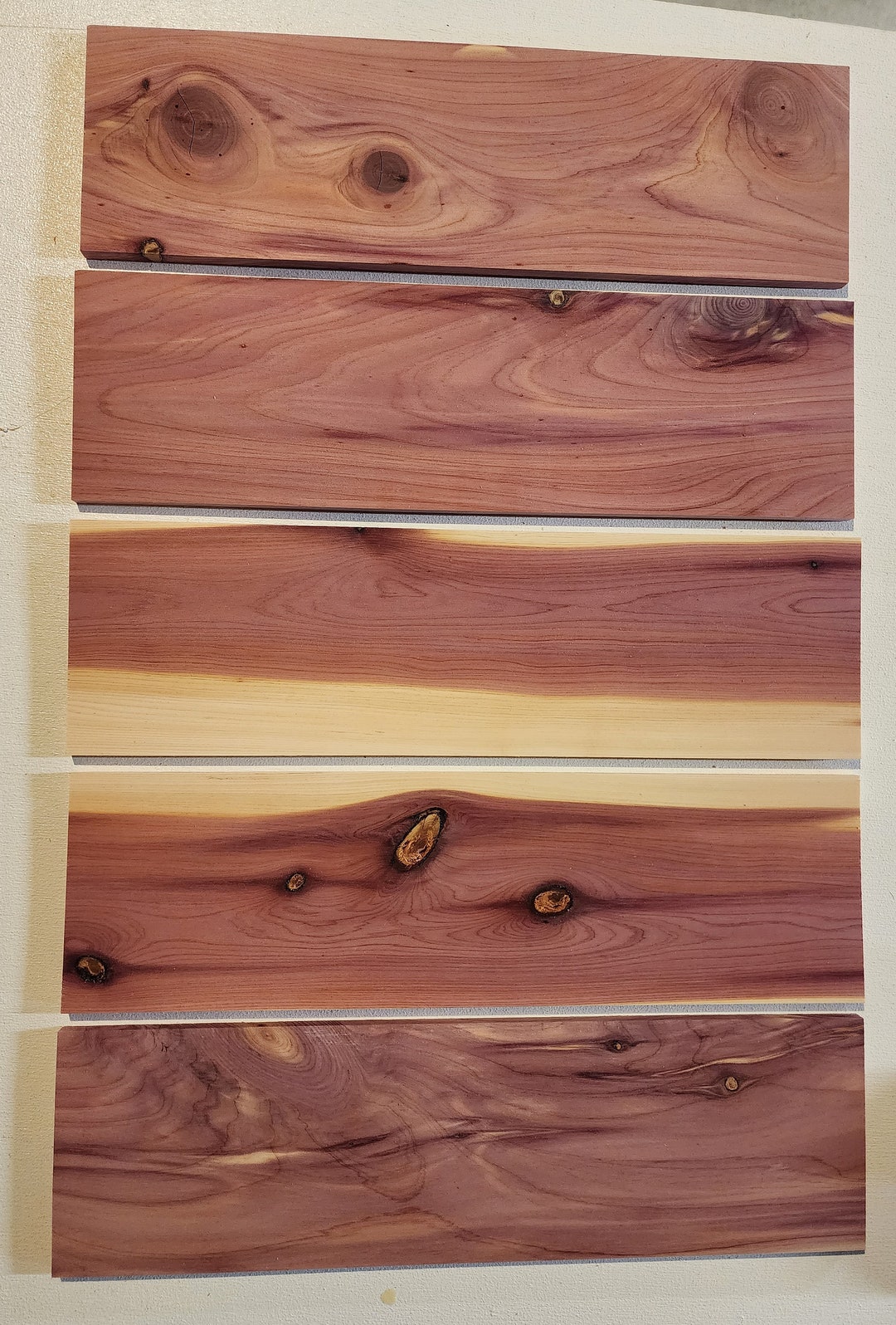 4 Pieces of Aromatic Eastern Red Cedar 1/4 Thick X 3 1/2 Wide X 11 Long ...