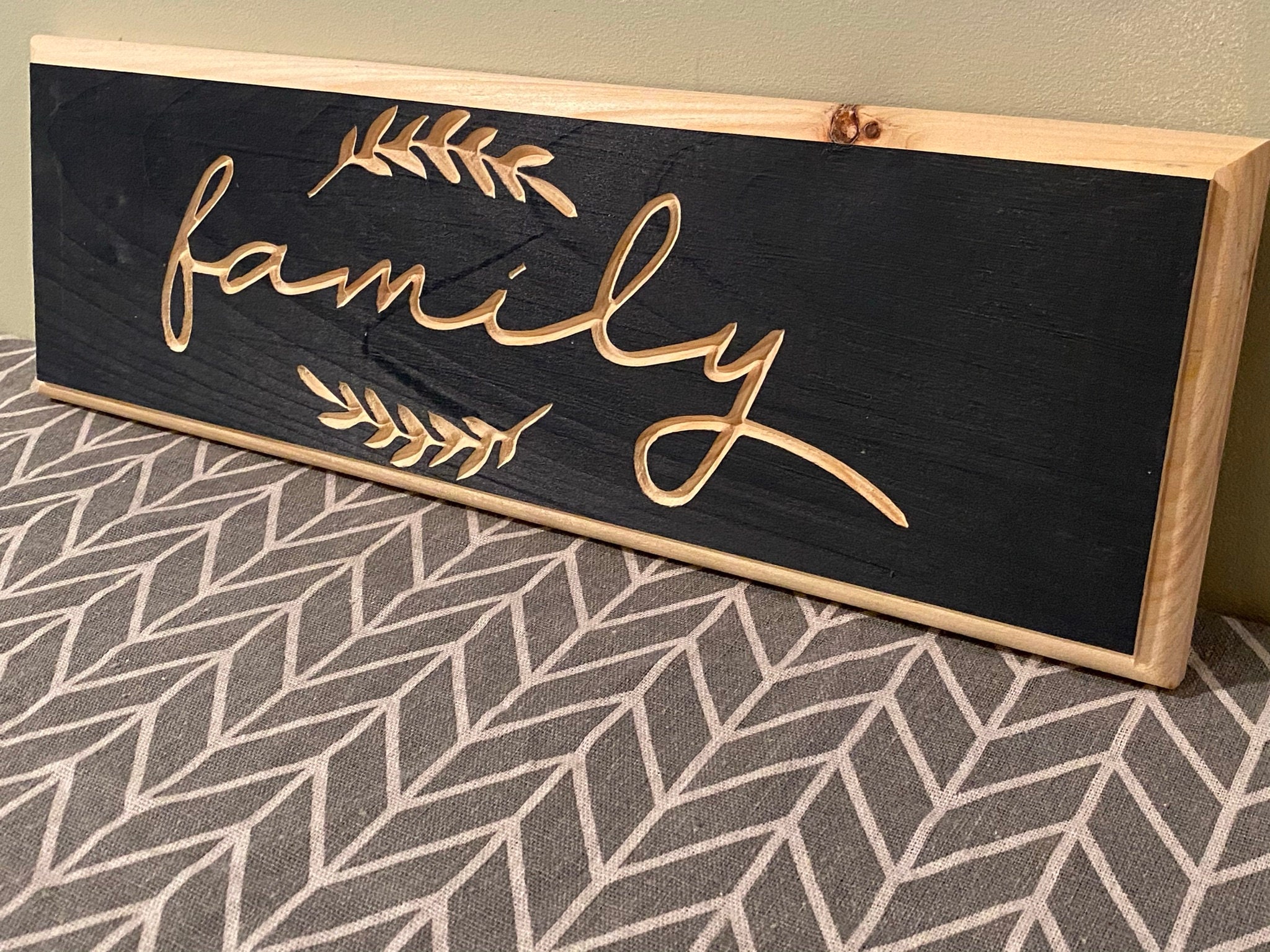 Wooden FAMILY Sign homemade wood engraved Sign | Etsy