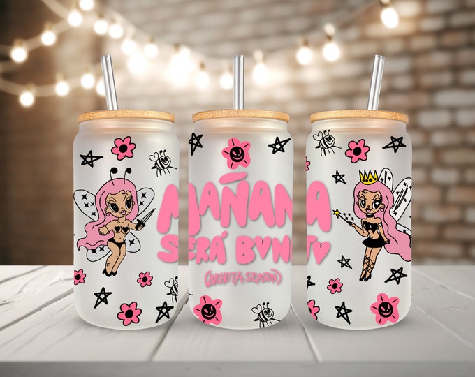 Karol G, Mañana Sera Bonito 16 Oz Glass Cup, Manana Sera Bonito Cup ...