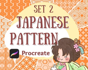 20 Japanese Procreate Pattern Brush Set 4 Japanese Pattern | Etsy