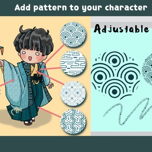20 Japanese Procreate Pattern Brush Set 4 | Japanese Pattern ...