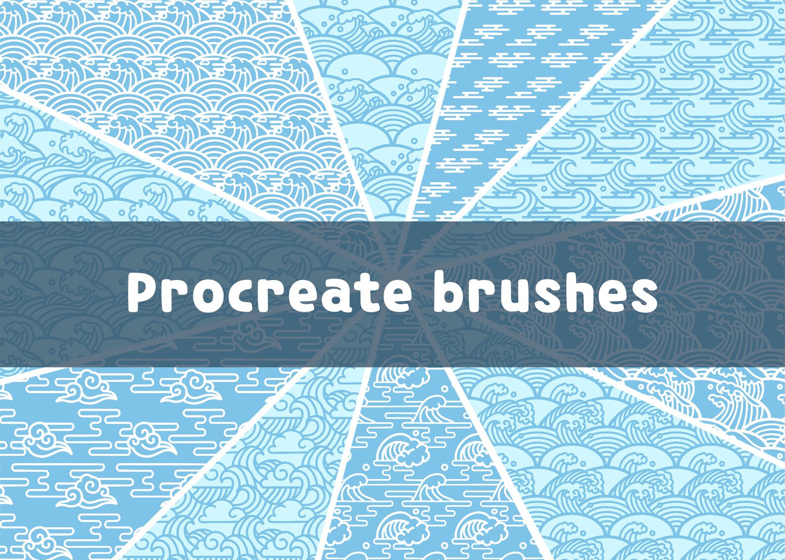 20 Japanese Wave Pattern Procreate Brushes: Asian Patterns Brush Set ...