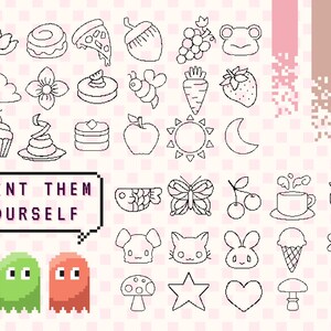 50 Pixel Stamps Procreate Brushes | Procreate Stamps | Pixel Art | Game ...