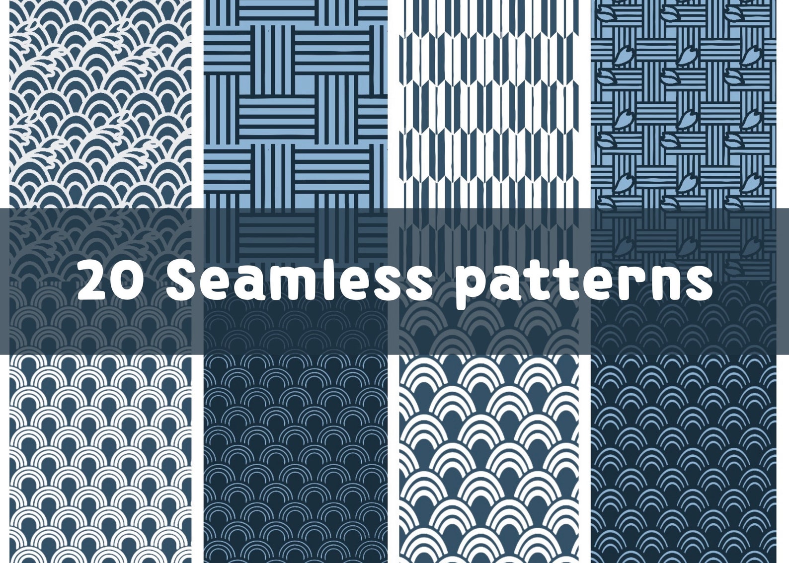 20 Japanese Procreate Pattern Brush Set 1 Seamless Brush - Etsy