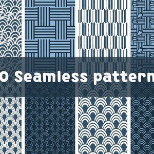 20 Japanese Procreate Pattern Brush Set 1 | Seamless Brush | Japanese ...