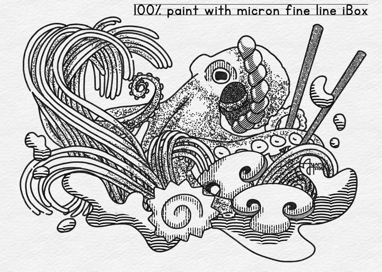 Procreate Micron Fine Line Brush Set: 35 Ink & Stipple Brushes - Etsy