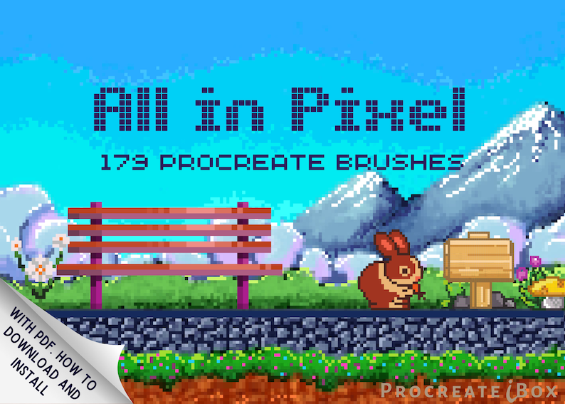 179 Procreate Pixel Art Brush Set All in Pixel Art - Etsy
