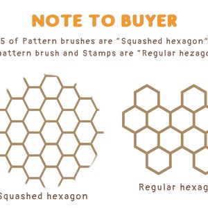 Procreate Hexagon Pattern Brushes | Hexagon Procreate Stamps | 10 Honey ...