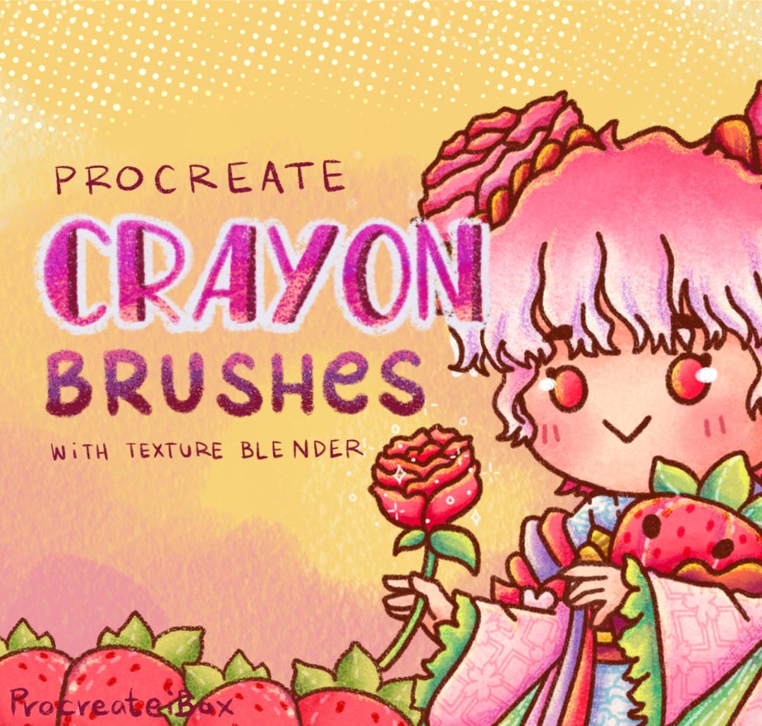 Procreate Crayon Brush Set: 34 Rough Texture Illustration Digital ...