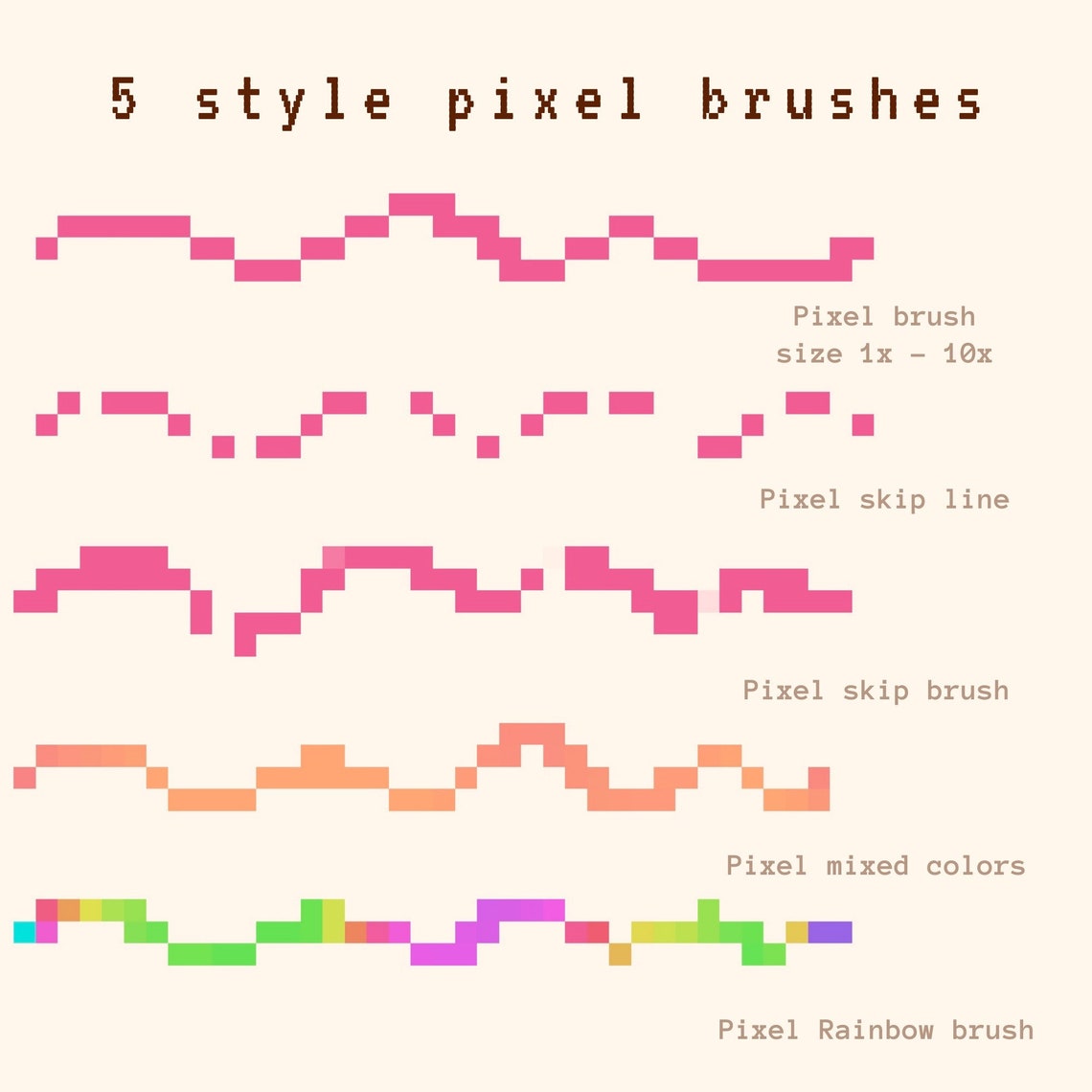 6 Pixel Procreate Brushes Pixel Art Design Pixel Art Brush - Etsy