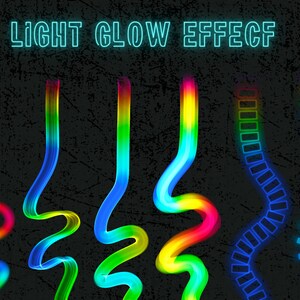 25 Procreate Rainbow Neon Brushes, Neon Illustration, Neon Effect ...