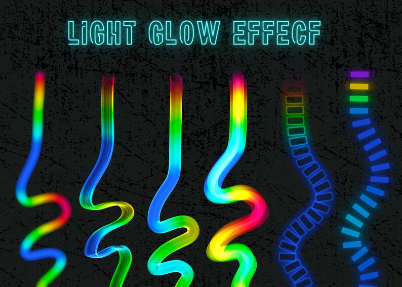 25 Procreate Rainbow Neon Brushes Neon Illustration Neon - Etsy