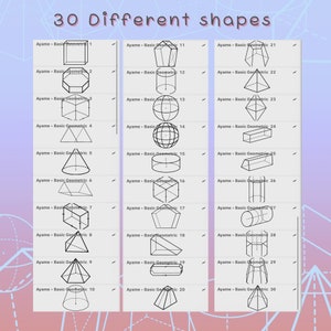 3D Shape Stamp Brushes for Procreate: Geometric Design - Etsy