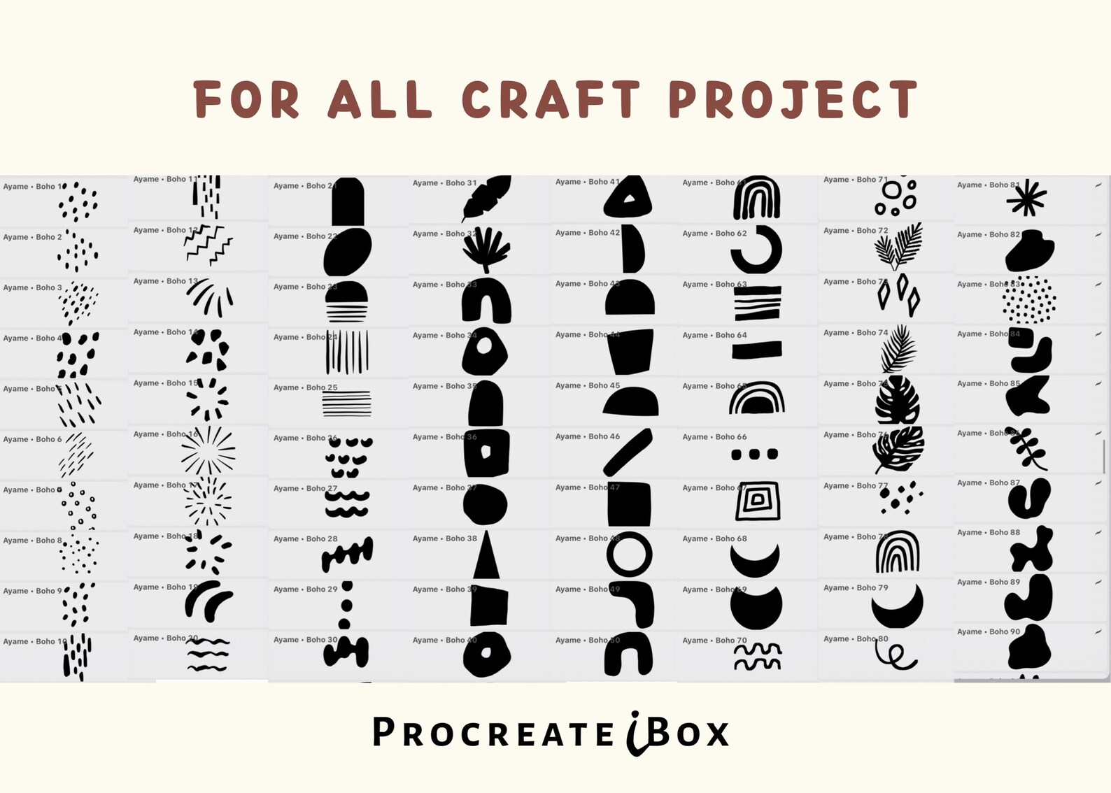 Procreate Boho Simple Shape Stamps 150 Boho Stamps Dot and - Etsy