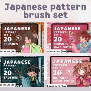 20 Procreate Japanese Pattern Brushes | Asian Pattern | Procreate Brush ...