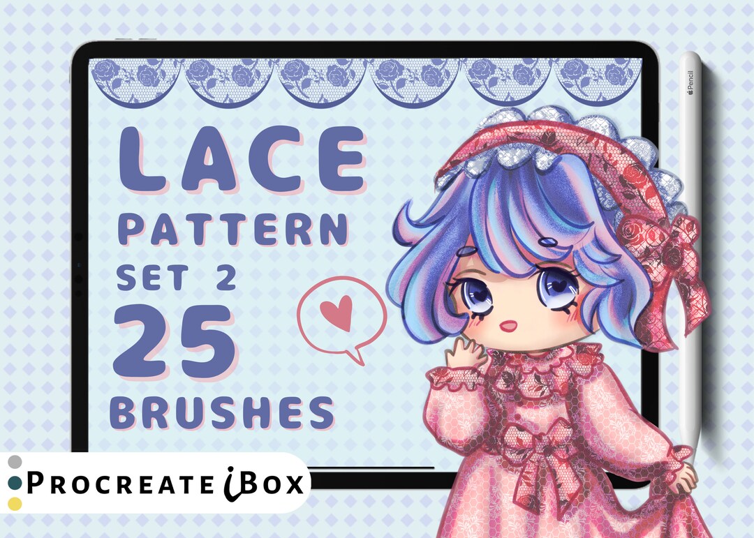Procreate Lace Pattern Brushes Set 2 | Procreate Fashion Brushes ...