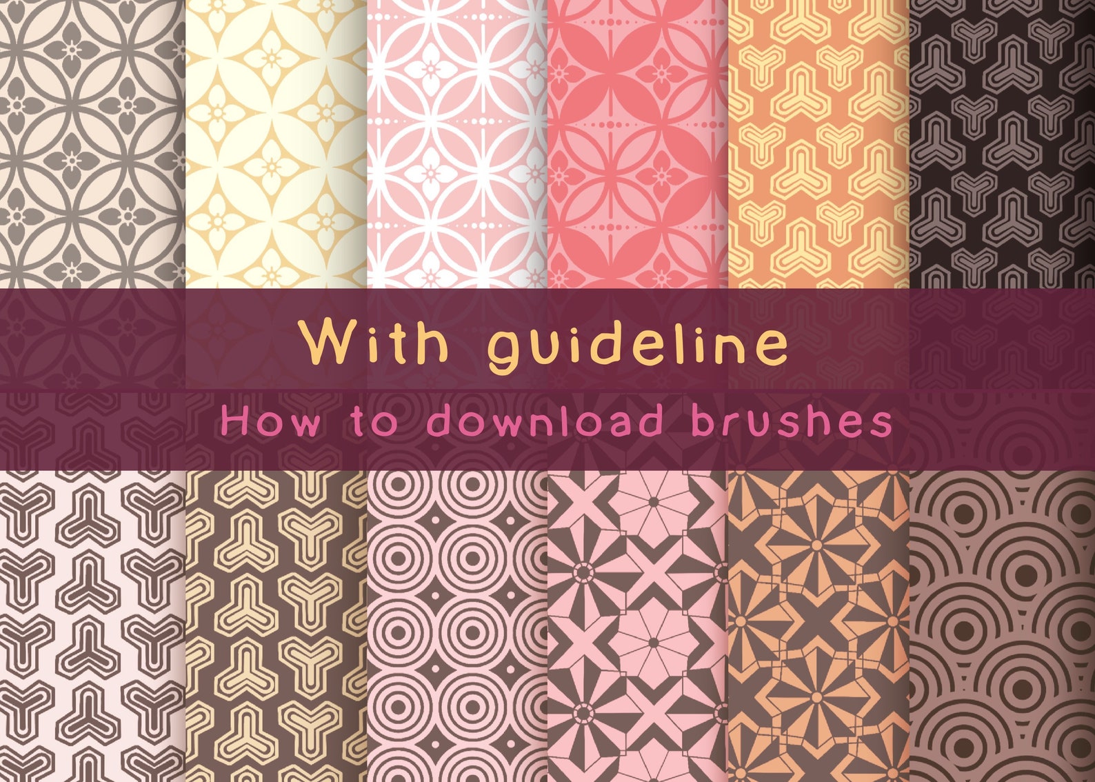 Japanese Pattern Stamps 90 Procreate Stamps Procreate - Etsy