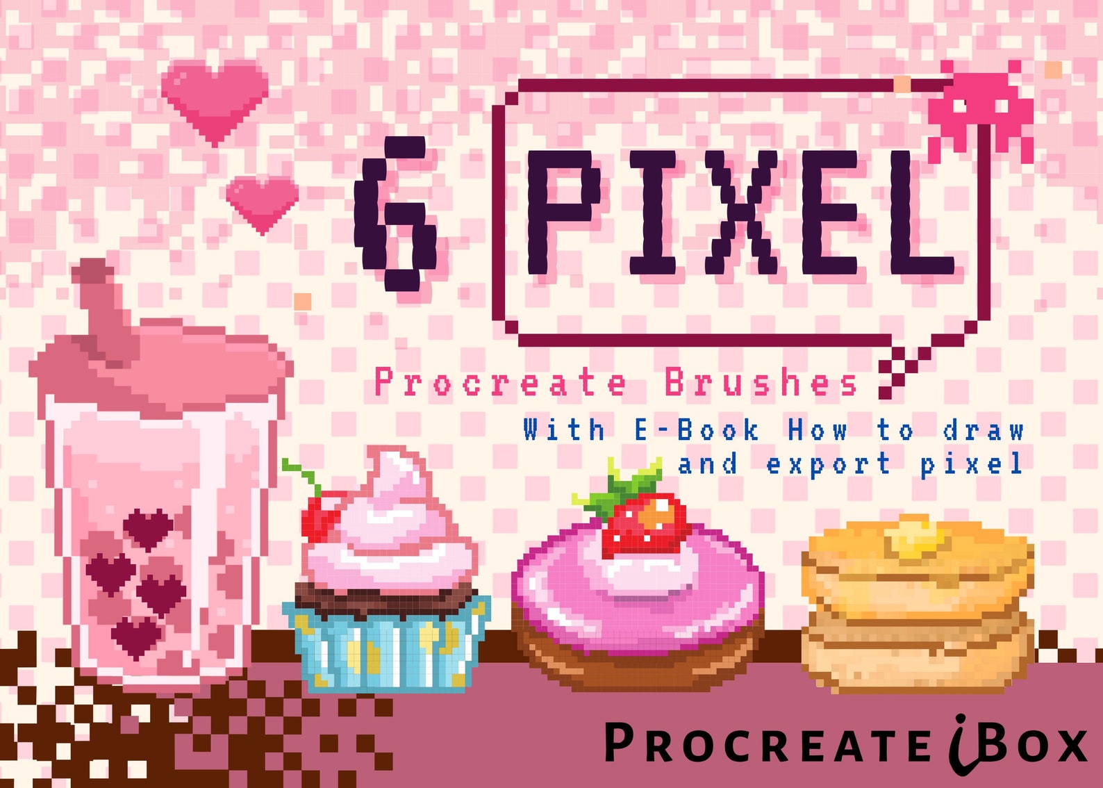 6 Pixel Procreate Brushes Pixel Art Design Pixel Art Brush - Etsy