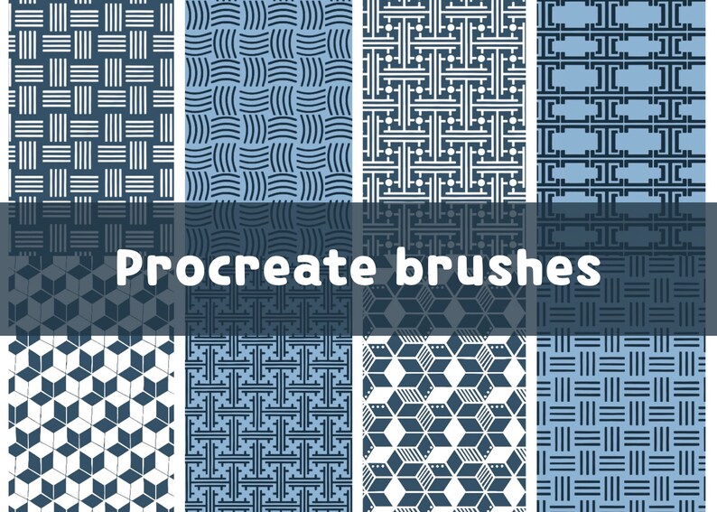 20 Japanese Procreate Pattern Brush Set 1 Seamless Brush - Etsy