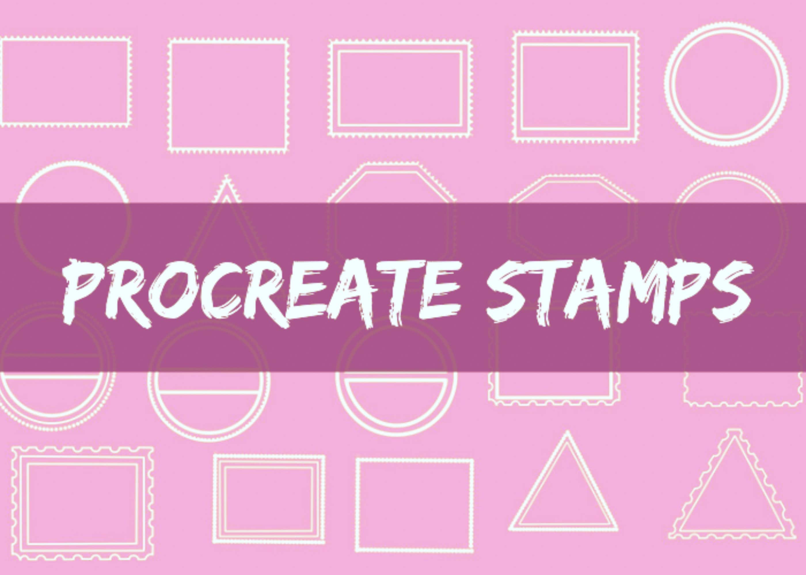 52 Postage Stamp Procreate Brushes: Decorative Border Stamps - Etsy