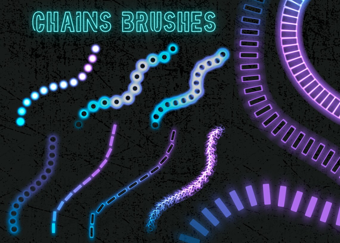 28 Procreate Neon Brushes Two Tone Brush Color Changing Neon - Etsy