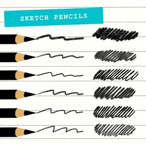 34 Colored Pencil Procreate Brushes Pencils Sketch Pencil | Etsy