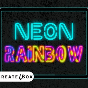 25 Procreate Rainbow Neon Brushes, Neon Illustration, Neon Effect ...